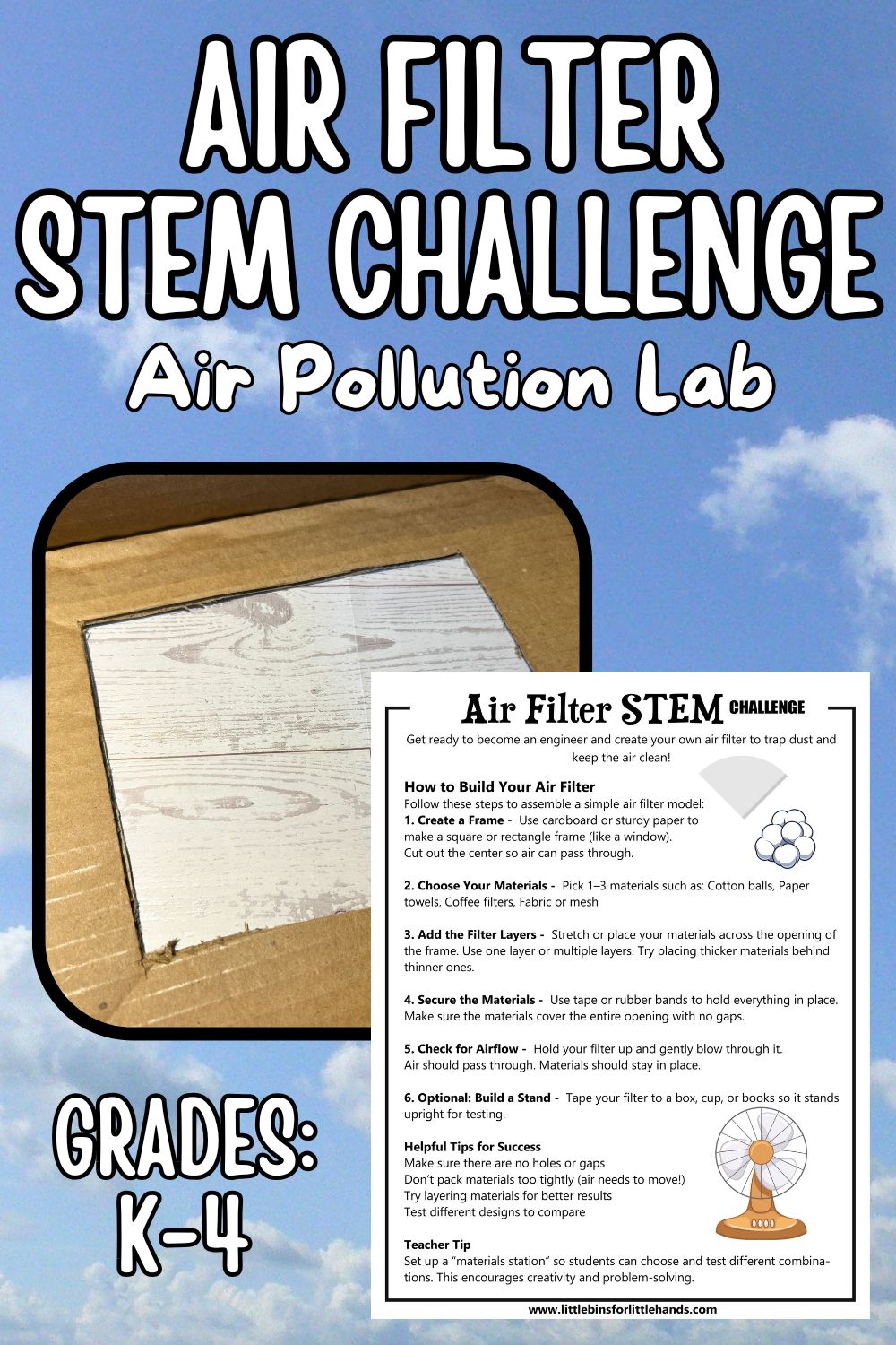 Air Filter STEM Challenge for Kids (Air Pollution Activity)