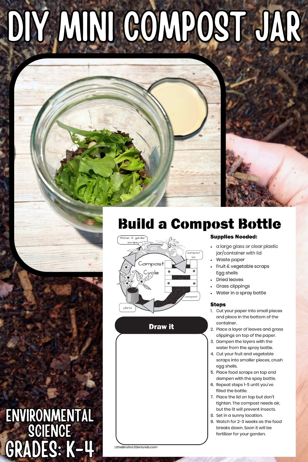 Mini Compost Bin for Kids (Decomposition Science Experiment)