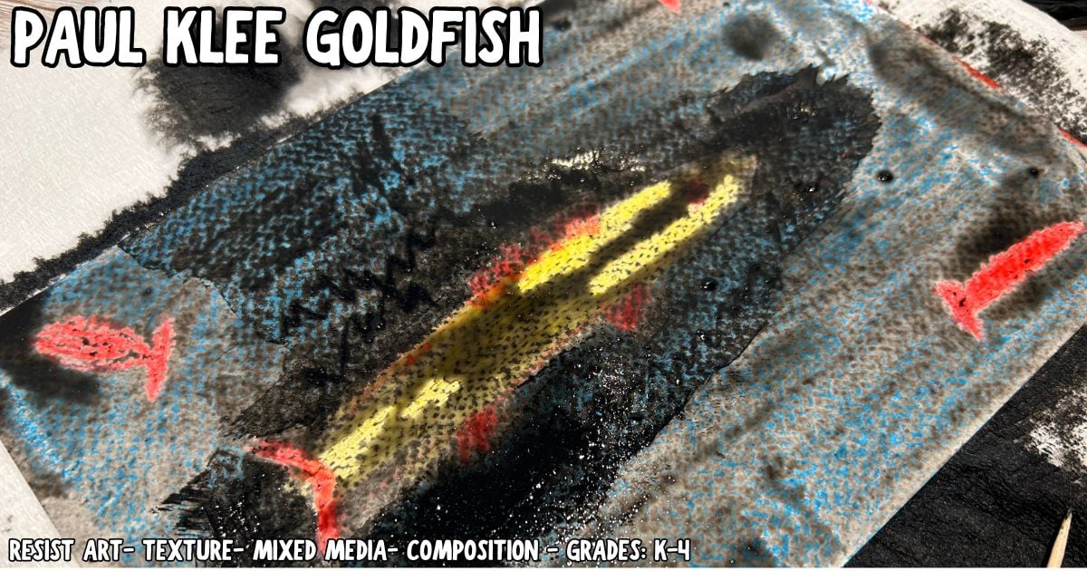 Paul Klee Goldfish Art Project for Kids (Easy Resist Painting)